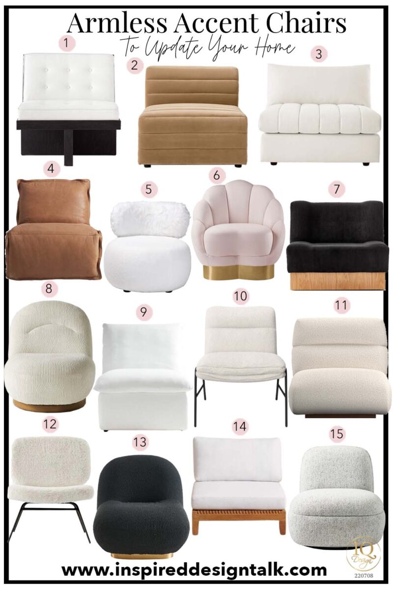 Armless Accent Chair Ideas You'll Love (Save or Spurge) • Inspired ...